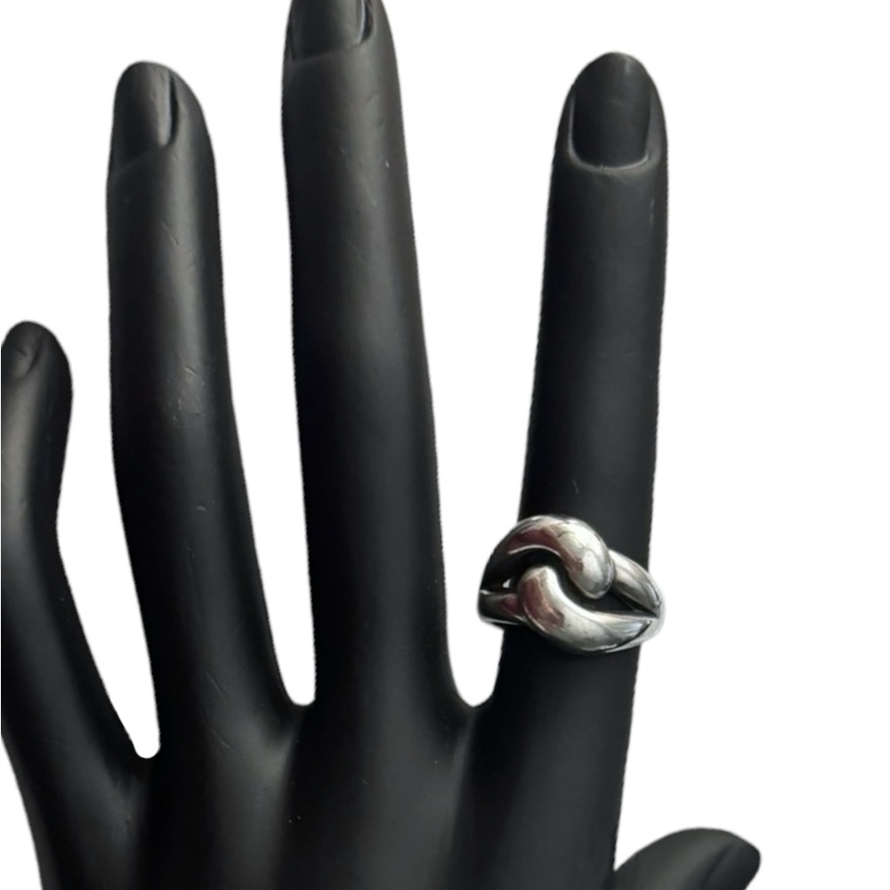 Retired James Avery Cadena Knot Sterling Silver Ring - Gem